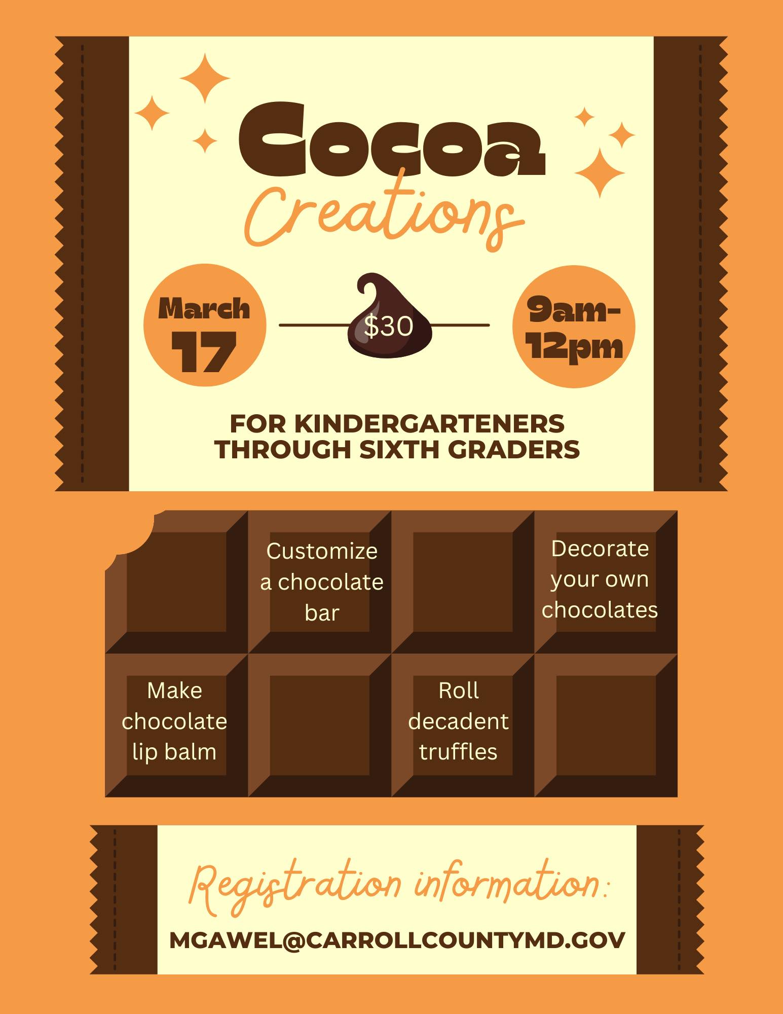 Cocoa Creations Day Camp-Registration CLOSED - Carroll County Farm Museum